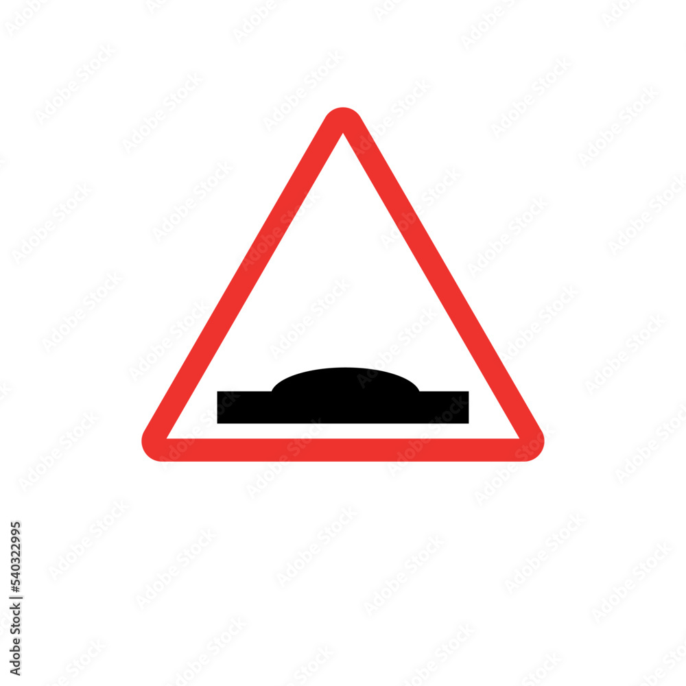 Vector illustration of traffic sign indicating hump on road, speed bump ...