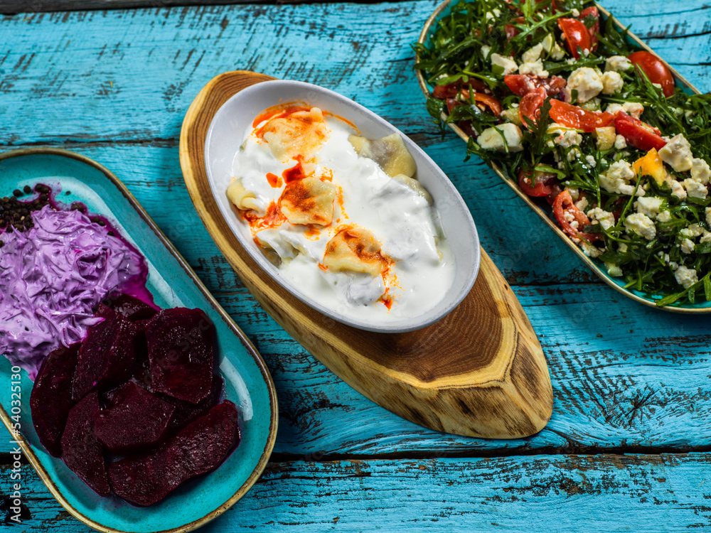 Fotka „Eid Mubarak Traditional Ramadan Iftar dinner. Assorted tasty ...