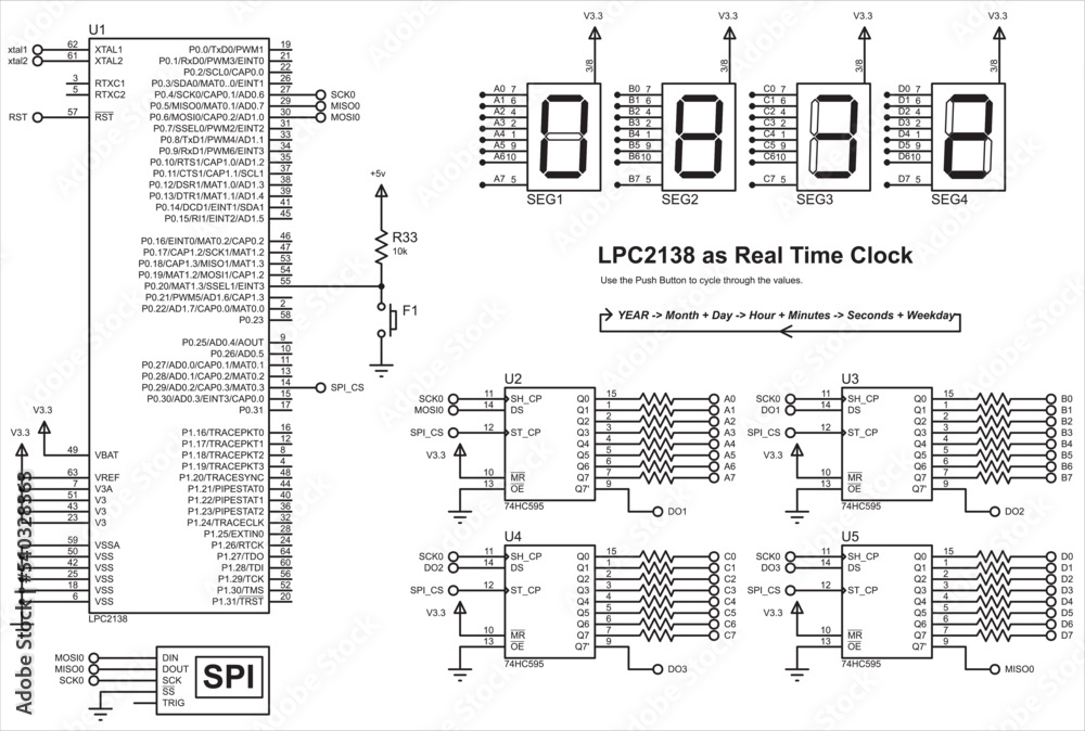 Vector electrical circuit. A real-time clock assembled on the basis of the LPC2138 ...