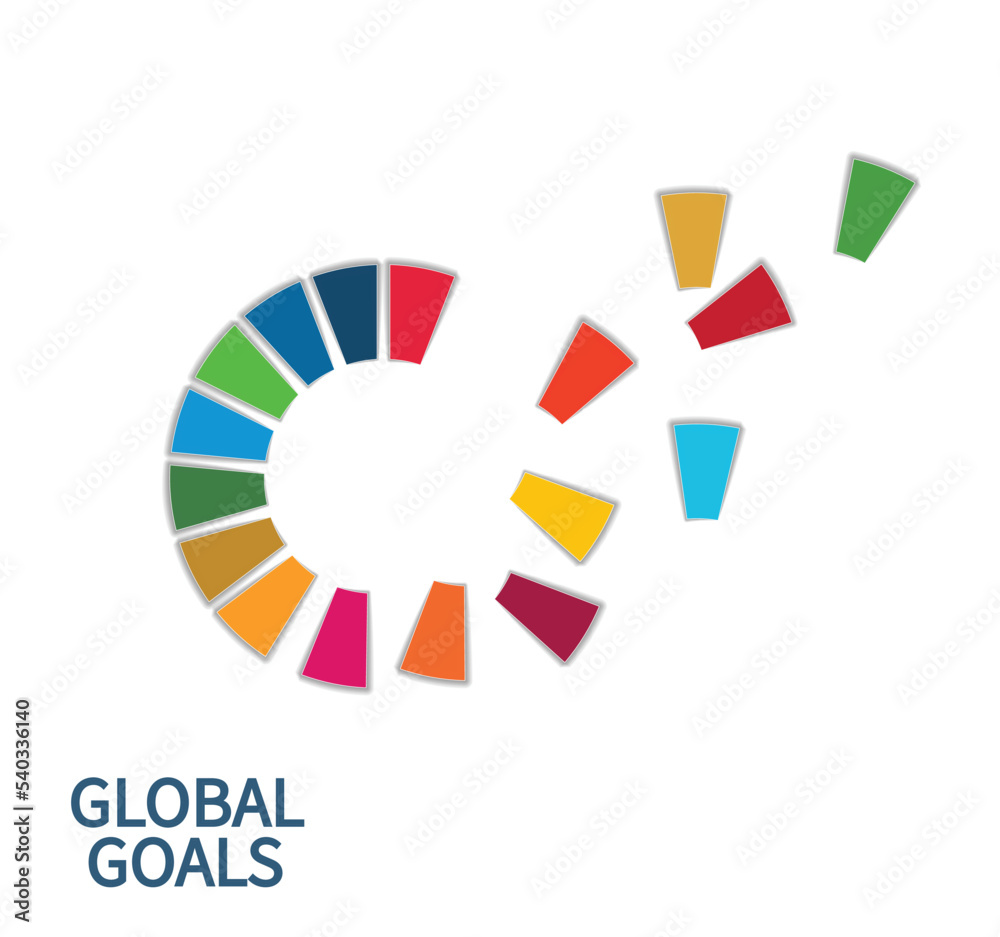 Sustainable Development Goals, Agenda 2030. Vector illustration in paper cut style, editable EPS ...