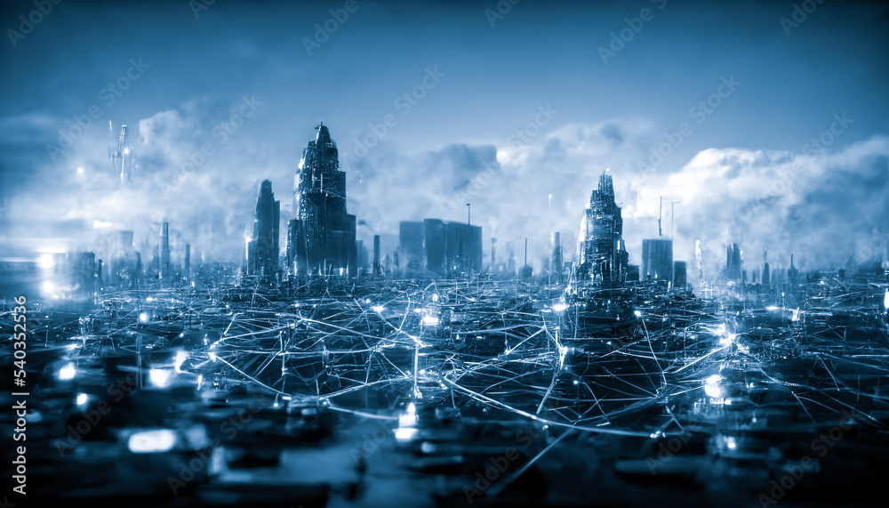 The concept of a high-speed internet connection visualized as cables ...