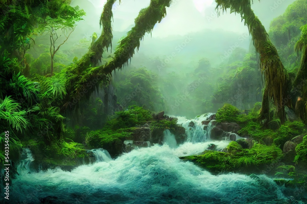 Beautiful waterfall in the Congo. Democratic Republic of Congo, Africa ...