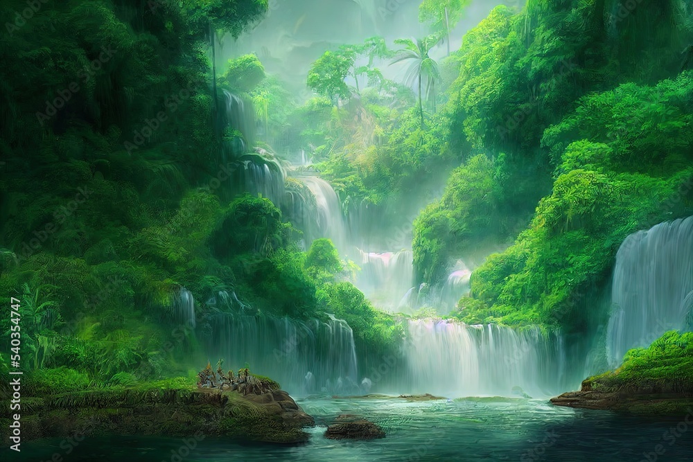 Beautiful waterfall in the Congo. Democratic Republic of Congo, Africa ...