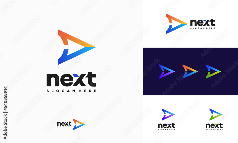Modern Next Logo designs concept vector, Arrow logo designs concept ...