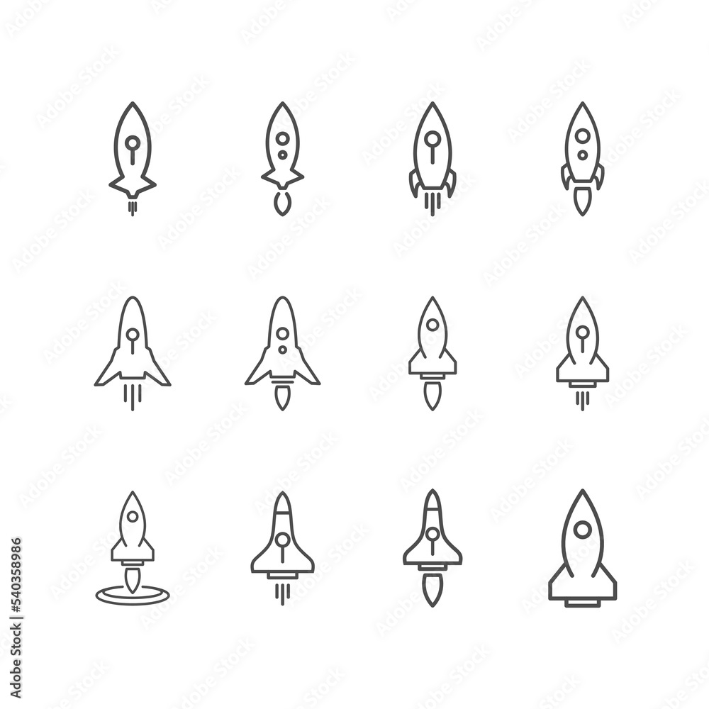 a simple set of rocket icons that are easy to remember and recognize ...