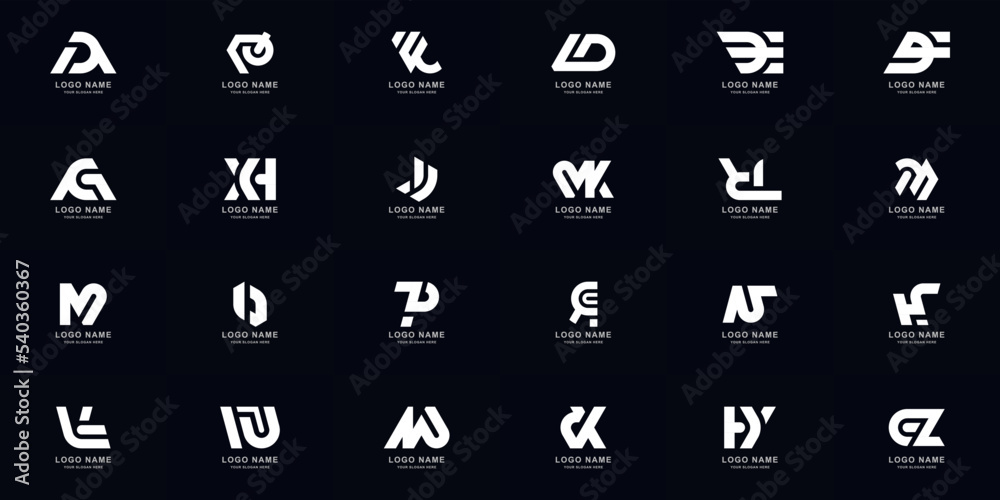 Collection full set abstract combine letter a - z monogram logo design ...