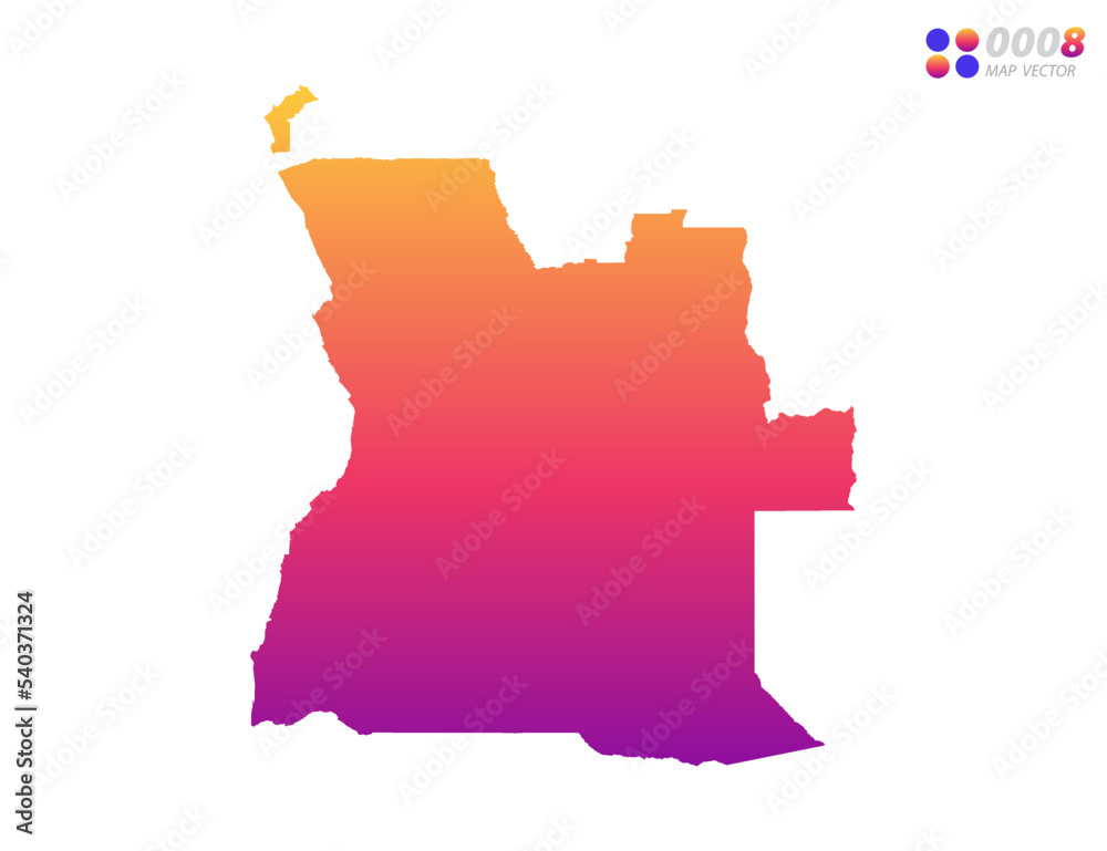Vector bright colorful gradient of Angola map on white background ...