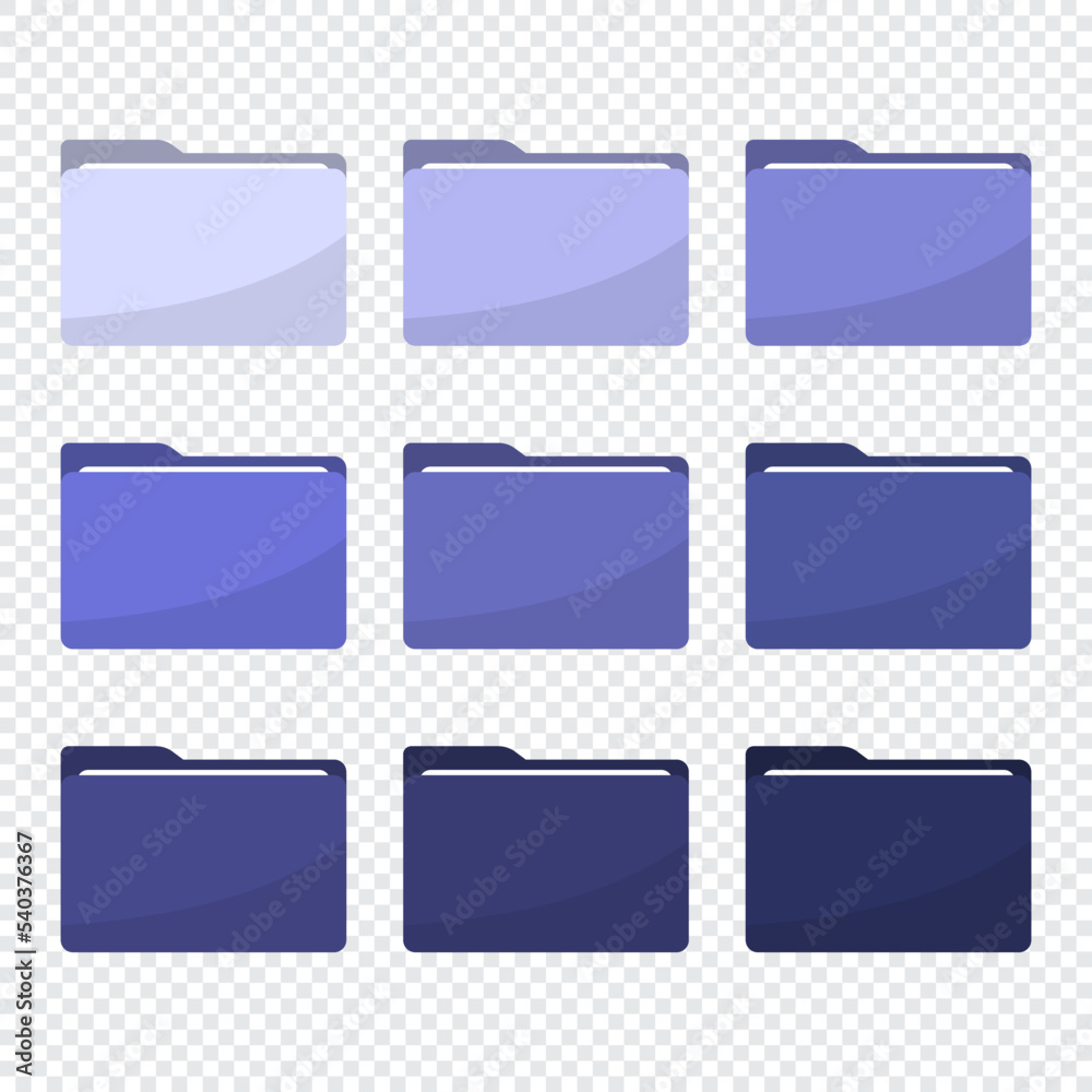 Folder icons set in trendy 2022 very peri color. Trendy lavender violet ...