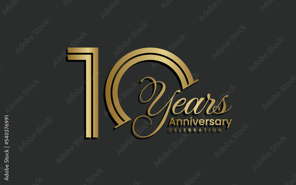 10th Anniversary logo design. Ten years Celebrating Anniversary Logo in ...