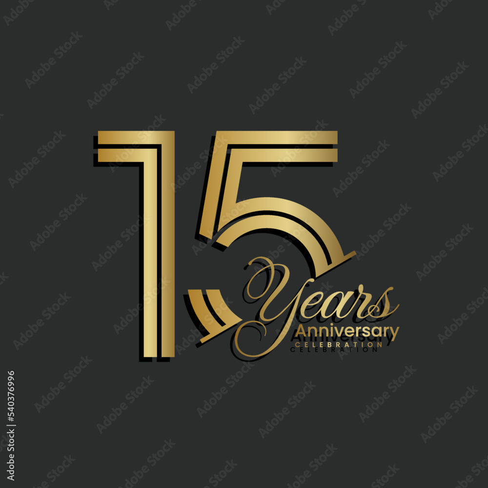 15th Anniversary logo design. Fifteen years Celebrating Anniversary ...