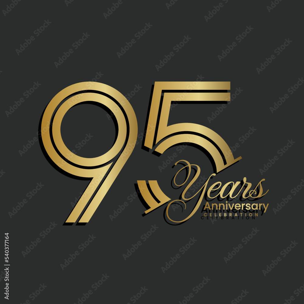 95th Anniversary logo design. Ninety-five years Celebrating Anniversary ...