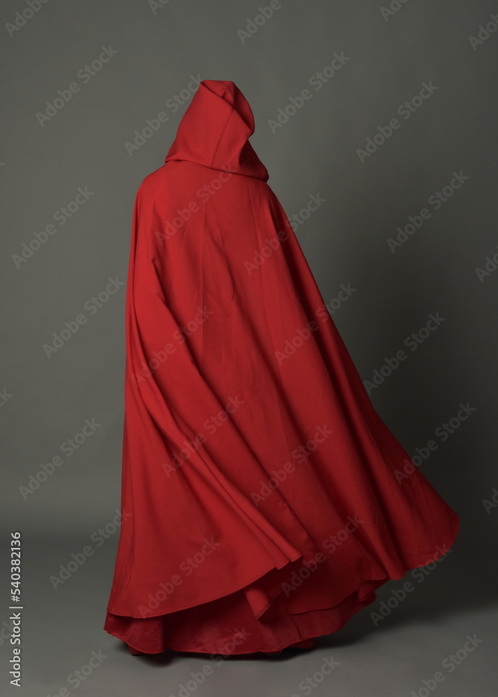Full length portrait of woman wearing red medieval fantasy costume ...