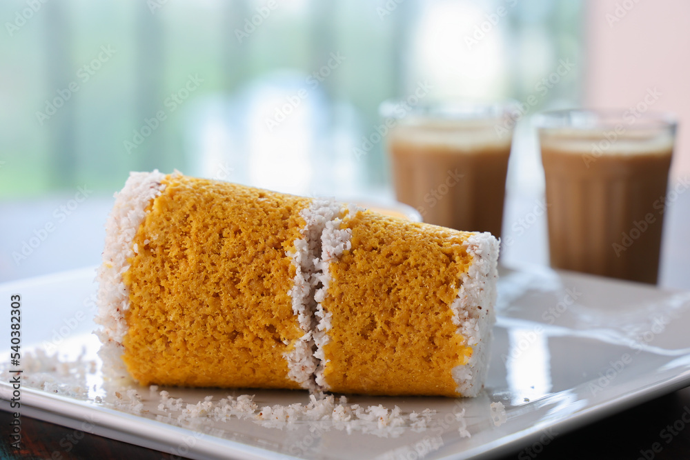 Popular South Indian breakfast puttu pittu made of corn flour and ...