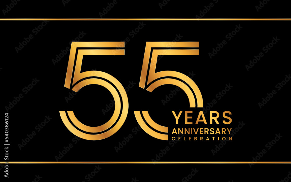 55th Anniversary logotype. Anniversary Celebration template design with ...