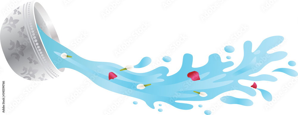 Songkran festival water splash illustration Stock Illustration | Adobe ...
