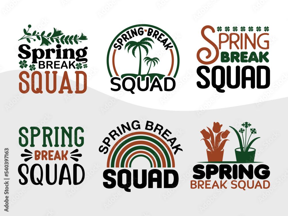 Spring Break Squad SVG Bundle, Welcome Spring Svg, Spring Svg, Hello ...