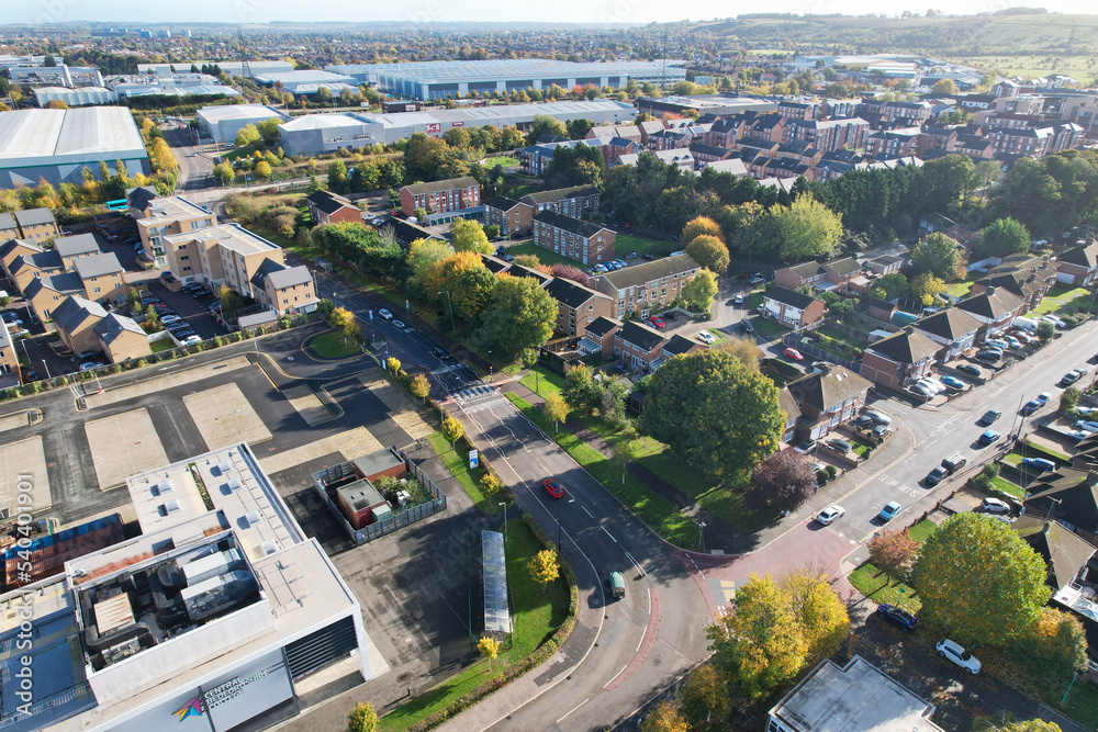 Aerial View of Dunstable Town of England Great Britain of UK Stock ...