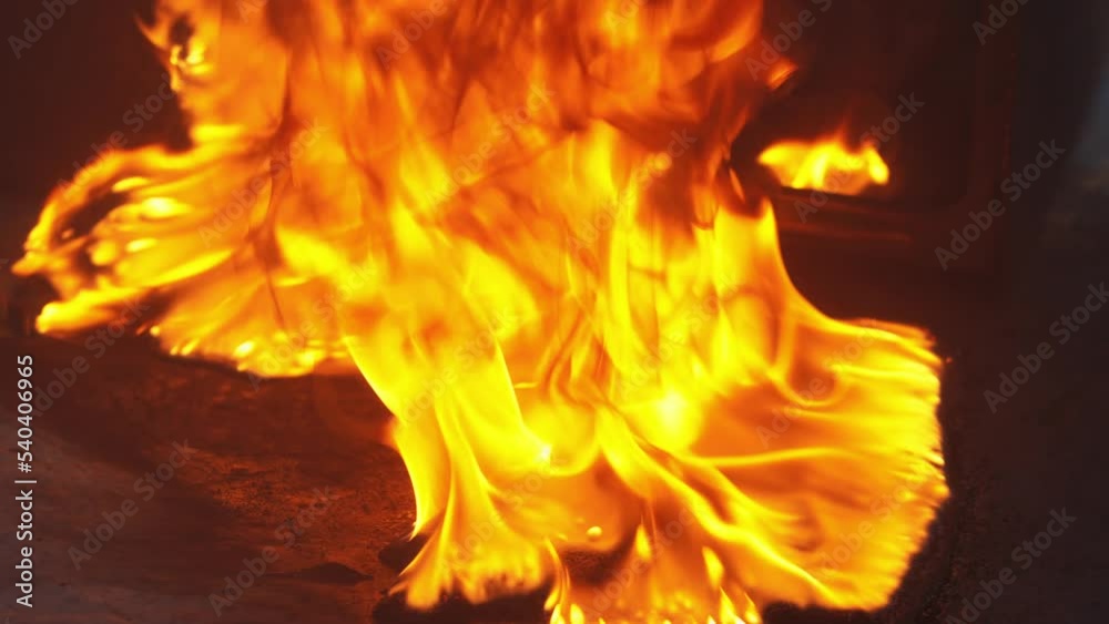 Video „microwave oven on fire. the concept of fire in the kitchen and ...