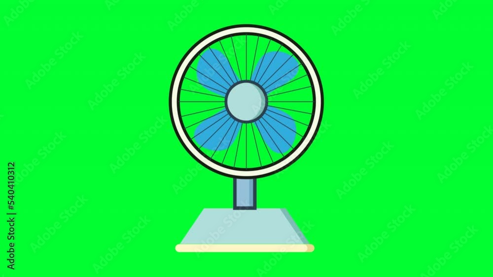 Table Fan and Stand Fan green screen Animation. 2d Cartoon Pedestal Fan ...