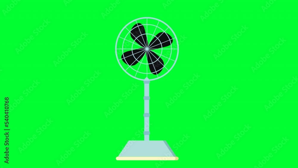 Table Fan and Stand Fan green screen Animation. 2d Cartoon Pedestal Fan ...