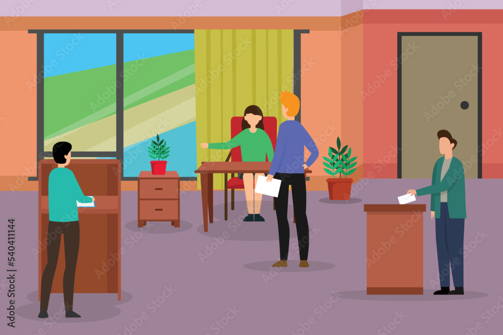 People cast paper ballot putting vote into election box 2d vector ...