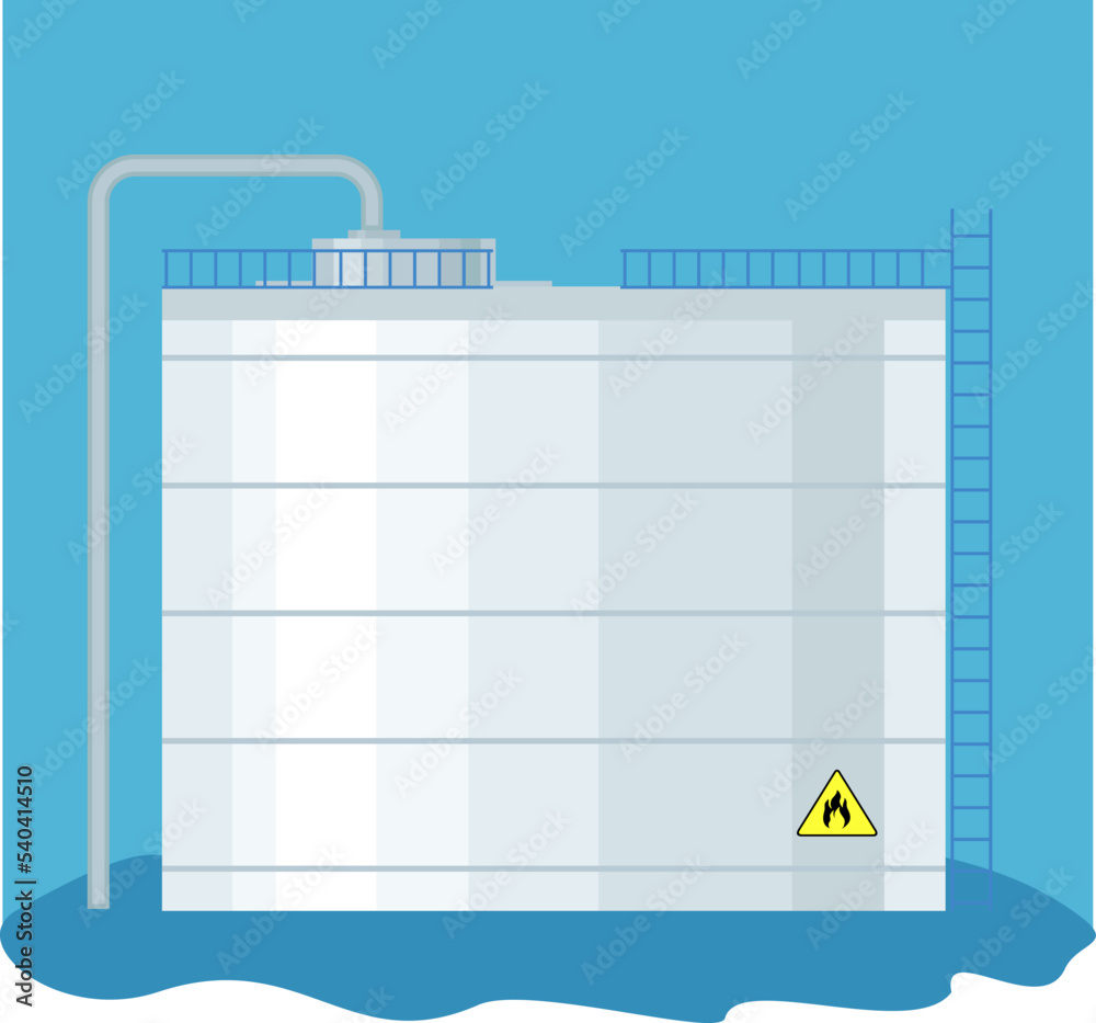 Natural gas cistern vector tank. Propane icon container. Oxygen gas ...