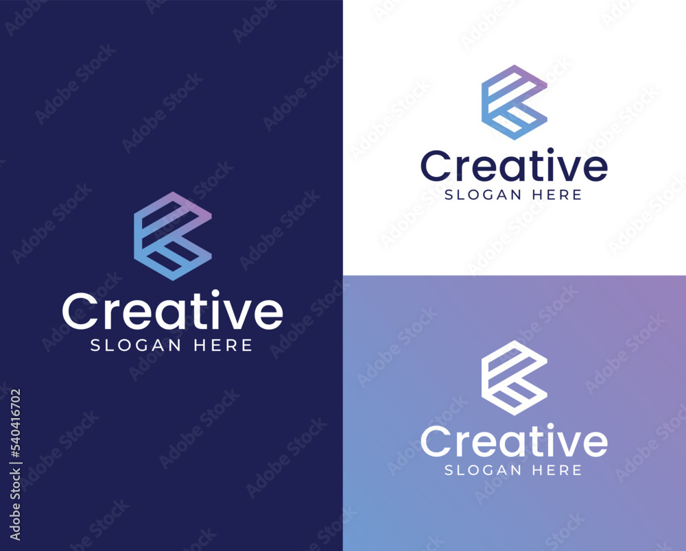 Modern geometric letter c logo. Letter c logo template. Bold letter c ...
