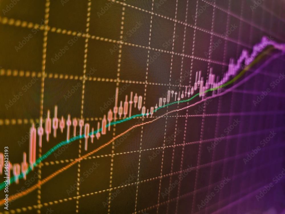 Stock market data information. Financial accounting stock market graphs ...