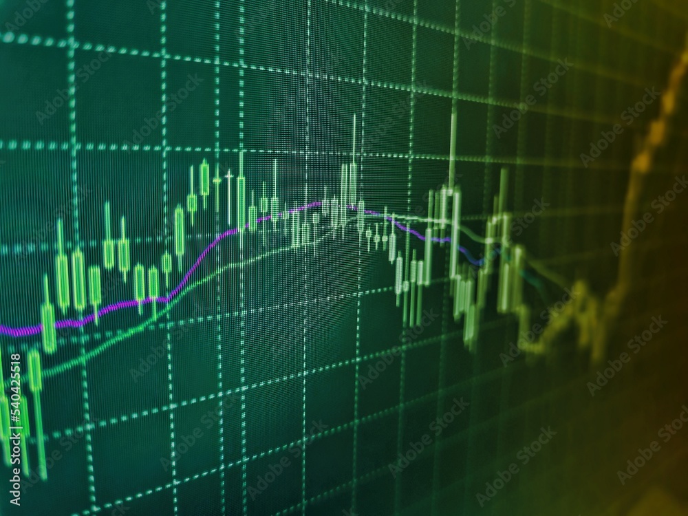 New technologies for business. Display of Stock market quotes. Stock ...