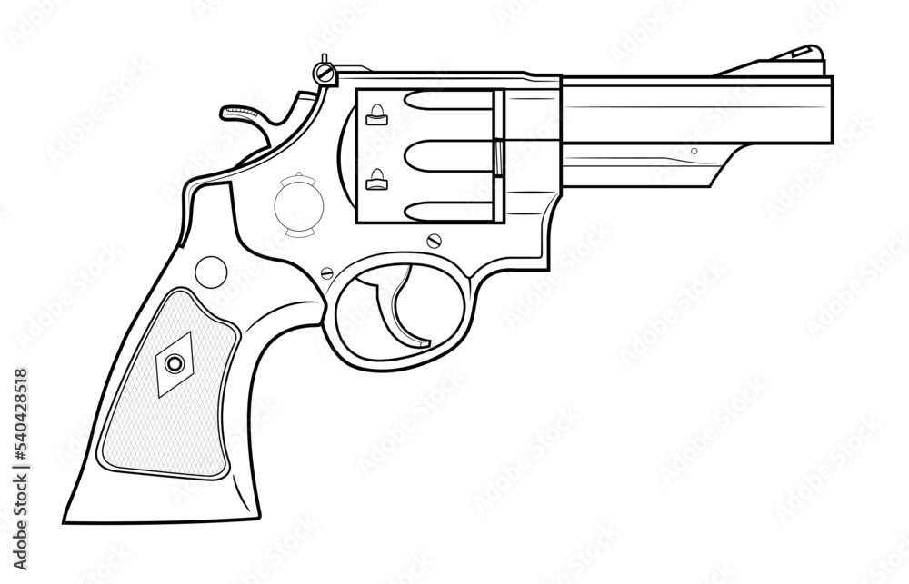 Vector illustration of the 44 magnum Smith & Wesson M29 revolver with ...