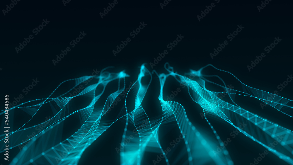 Cyber Network Connection Background Abstract Connecting Dots And Lines Molecular Background