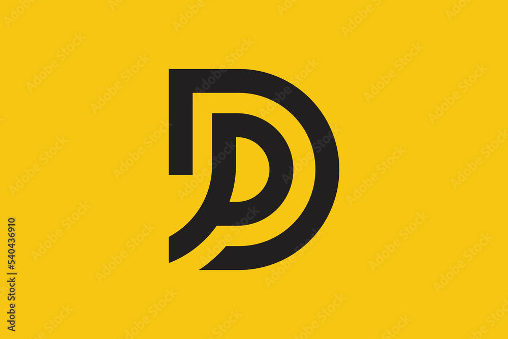Minimal DP logo. Icon of a PD letter on a luxury background. Logo idea ...