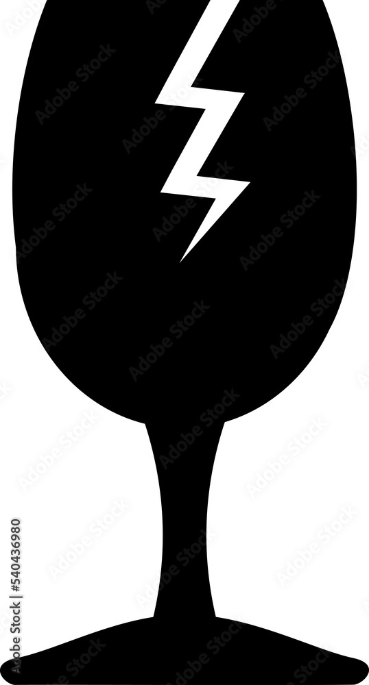 Fragile icon, pictogram, Packaging Symbol, transparent backgrounds ...