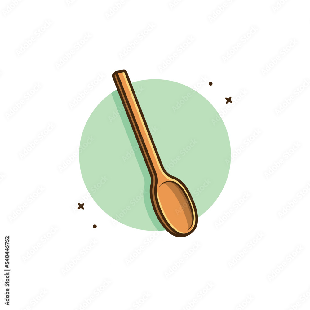Wooden spoon Cartoon Vector Icon Illustration. Food Object Icon Concept ...