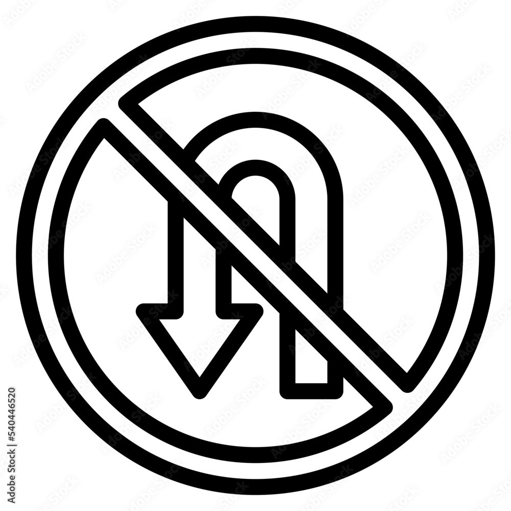 no u turn traffic sign Stock Vector | Adobe Stock
