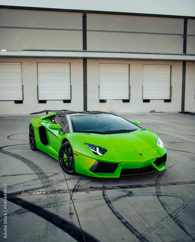 Lime Green Lamborghini Aventador 2022