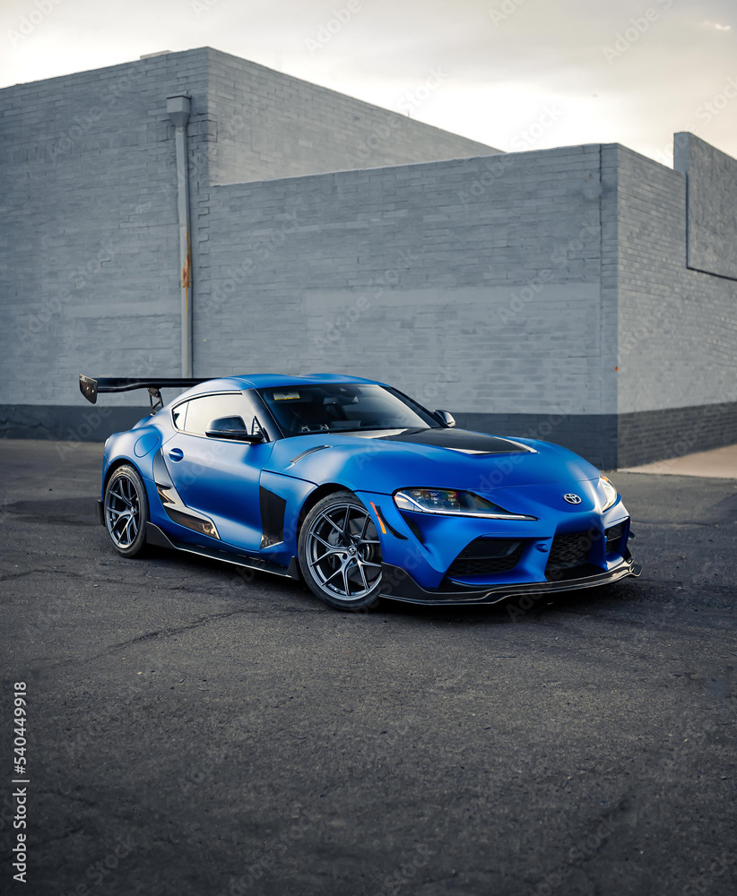 Los-Angeles, USA - August 2022: new Toyota Supra finished in blue ...