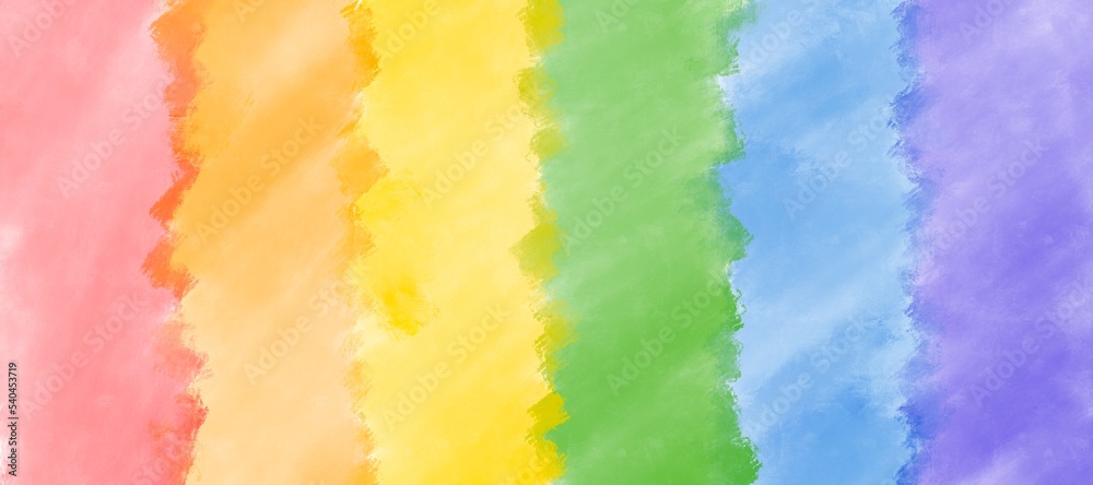 Water color rainbow banner background design. Colorful paint texture ...