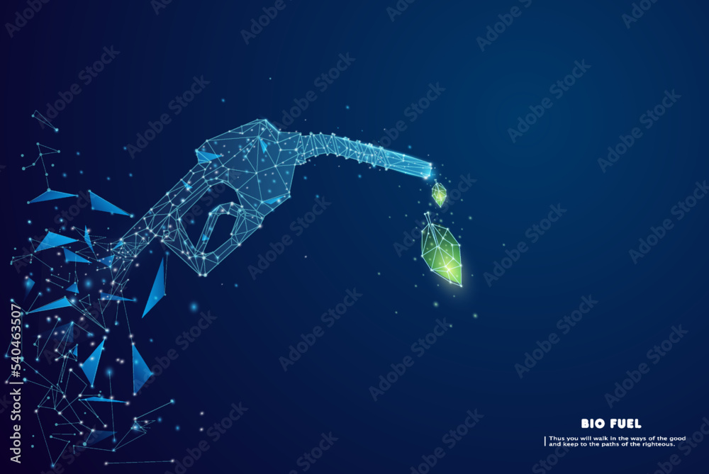 Abstract gas pump form lines and triangles, point connecting network on ...
