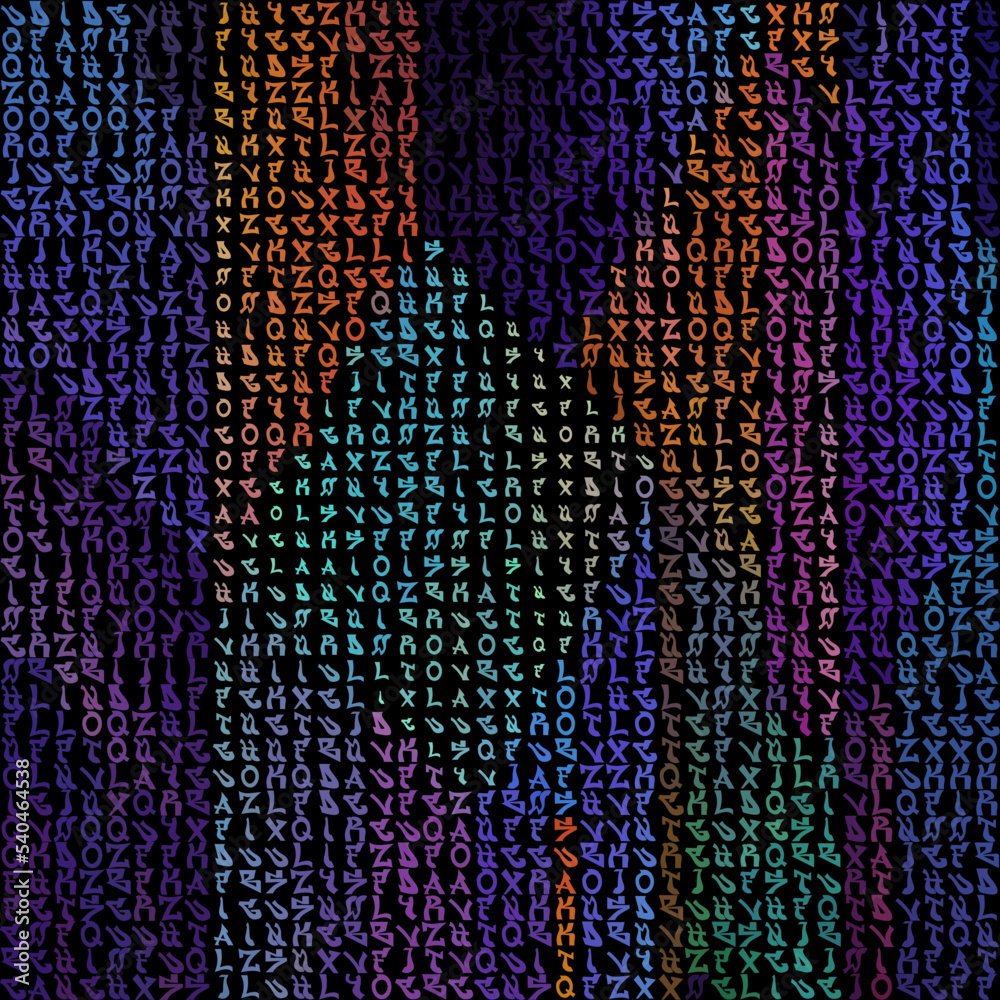 Alphabet seamless pattern. Matrix style modern abc background. Repeat ...