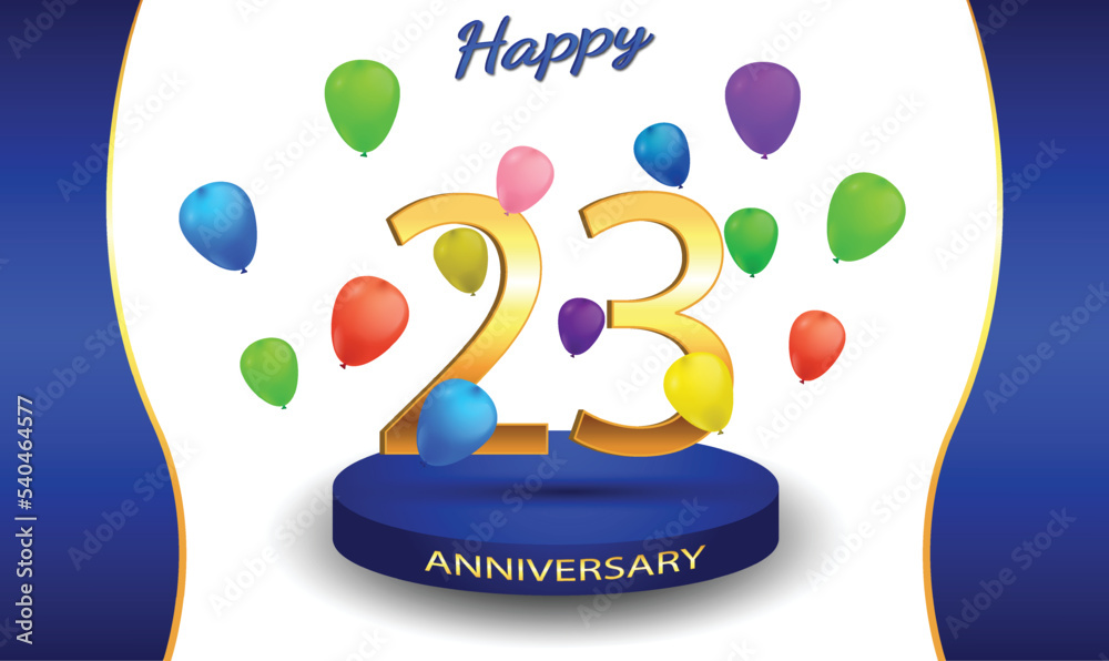 23 aniversary celebration background. 23rd anniversary banner. 23 year ...