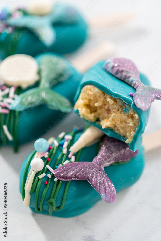 Mermaid cakesicles Stock Photo | Adobe Stock