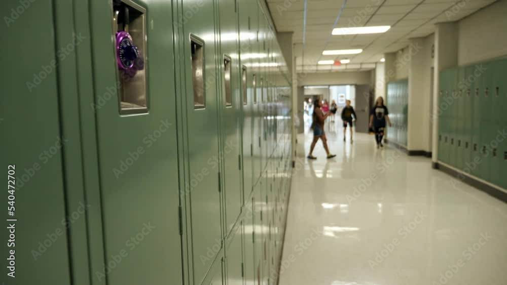 School hallway lockers Stock Video | Adobe Stock