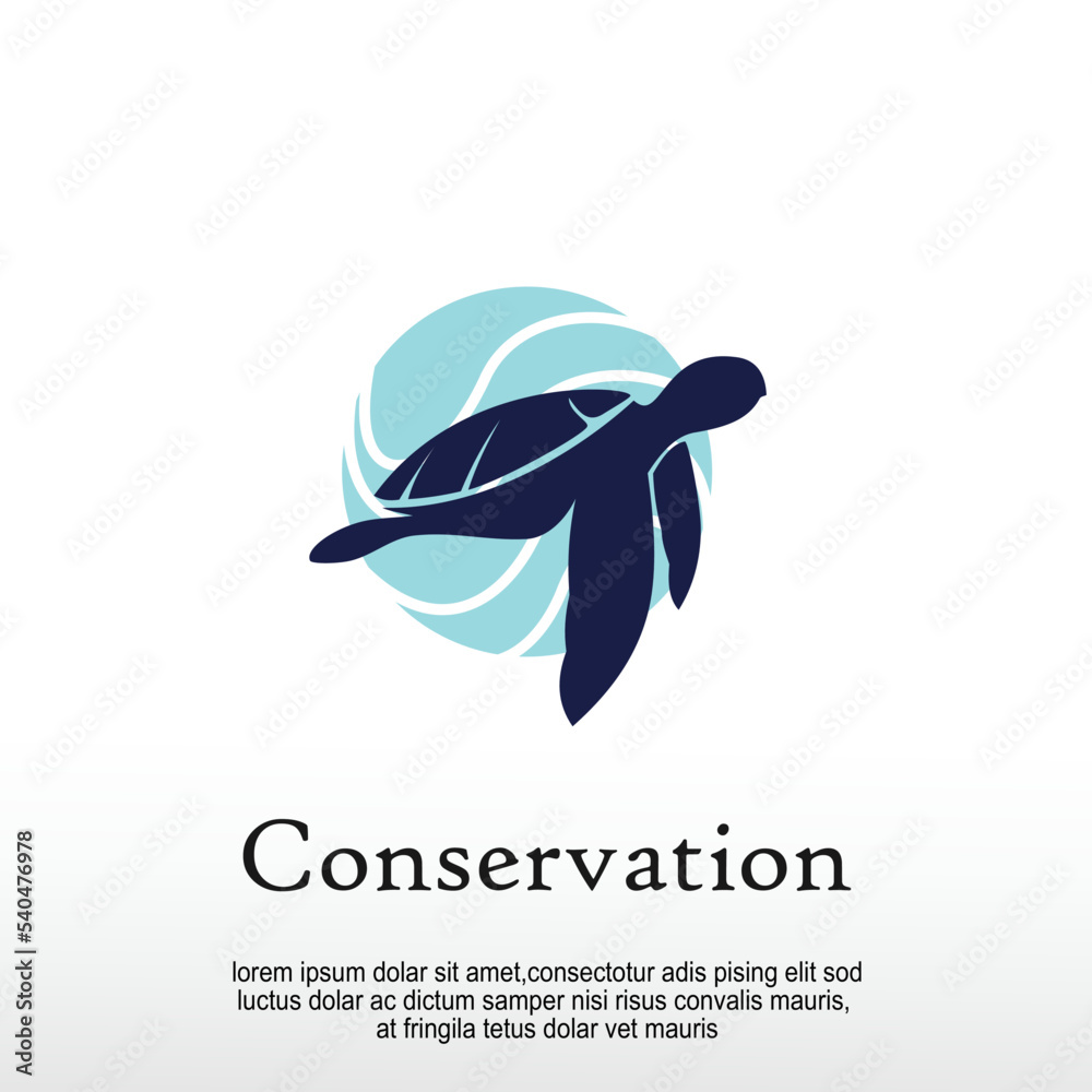 Conservation of marine turtle logo design idea Stock Vector | Adobe Stock