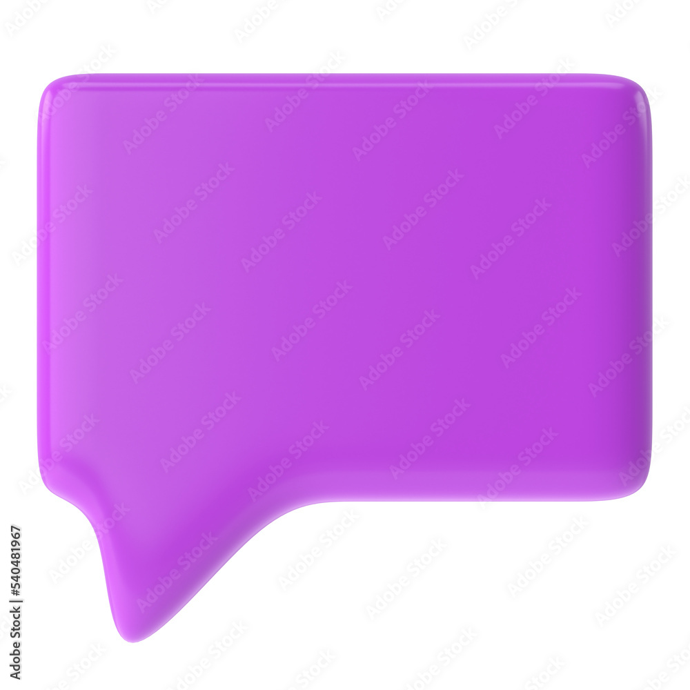 Speech bubble. Speech balloon. Text box. 3D illustration. Stock ...