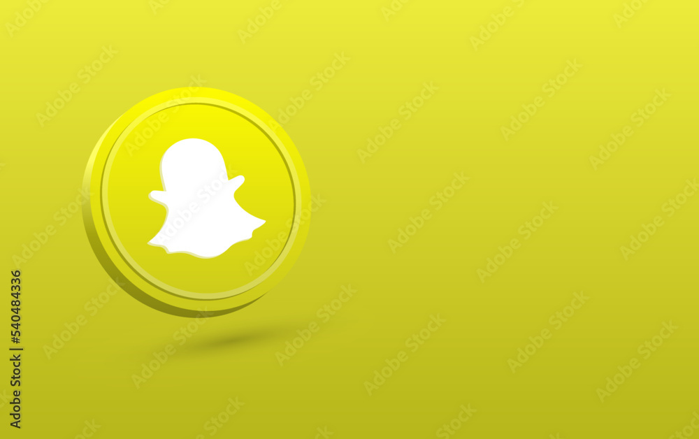 3d snapchat logo isolated on blue background . snapchat circle button ...