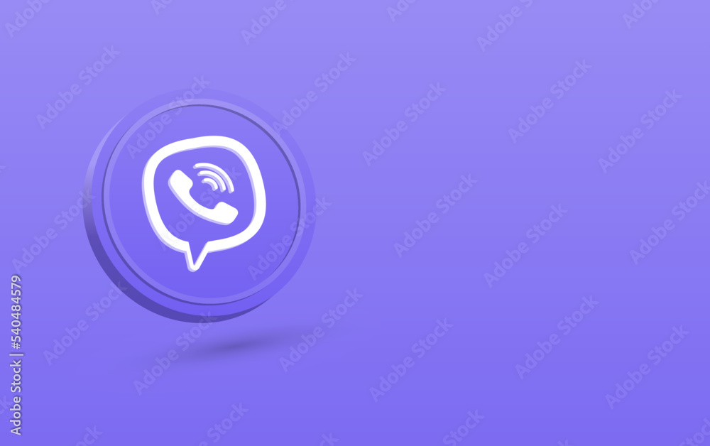 3d viber logo isolated on blue background . viber circle button icon 3D ...