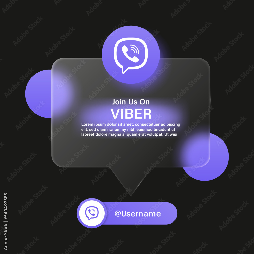 join us on viber in speech bubble glassmorphism background with ...