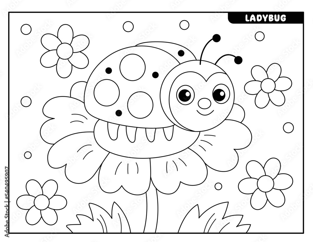 Insect coloring pages for kids Stock Vector | Adobe Stock