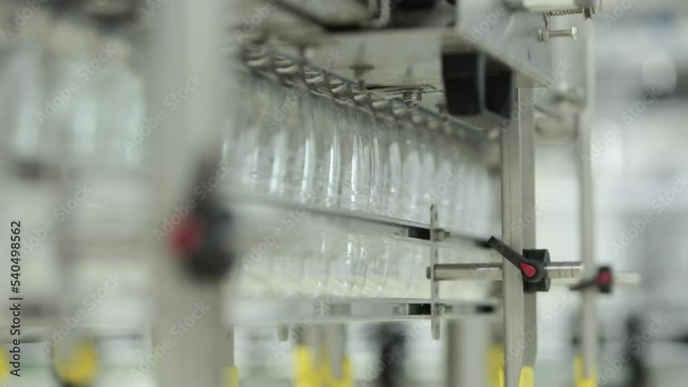 Conveyor Package distribution mechanism at industrial factory. Conveyor ...